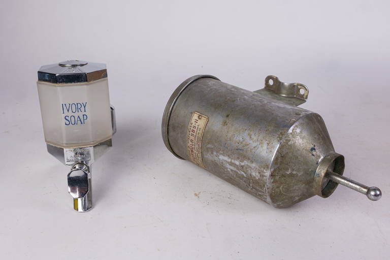 Vintage Mid Century Modern Chrome Soap Dispensers