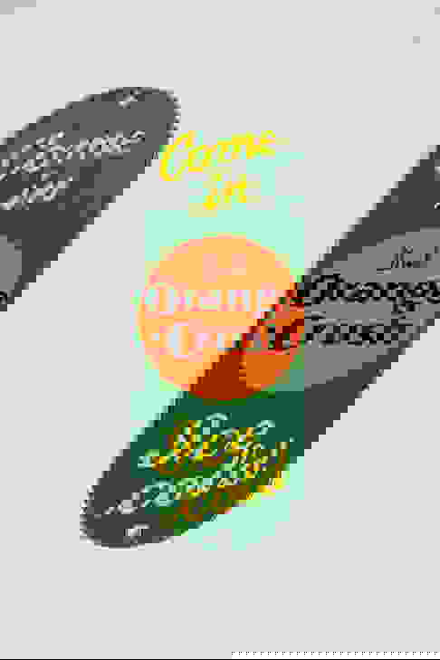 Orange Crush Door Push Plate Vintage Porcelain Enamel Sign Auction