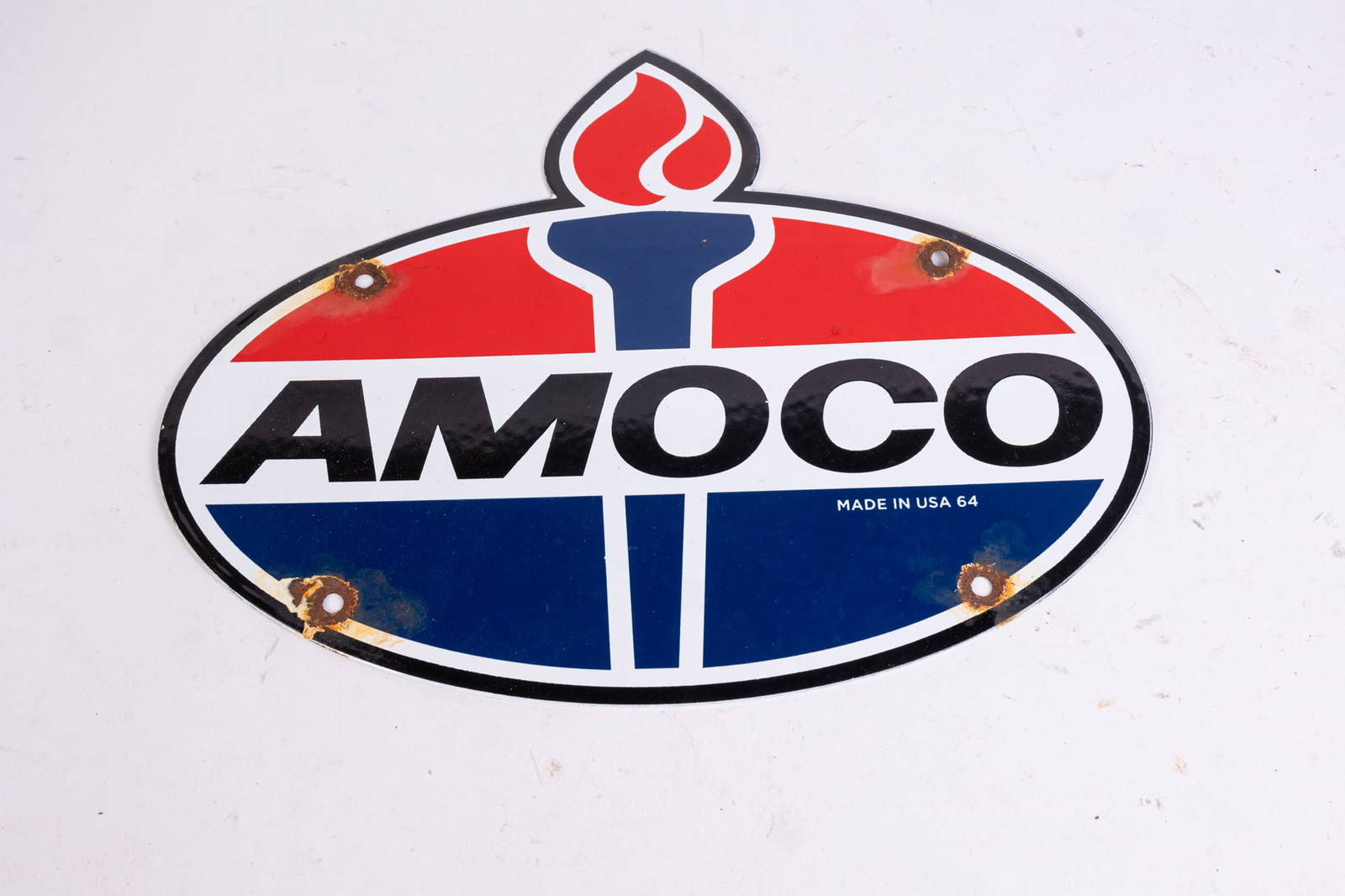 Amoco Vintage Porcelain Enamel Sign Auction