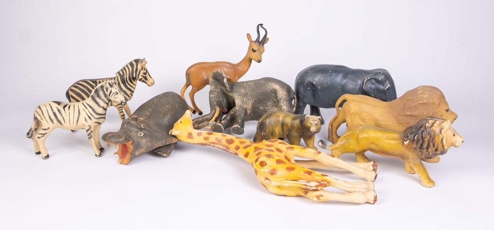 Lot Of Vintage Rubber Circus Animal Toys Auction