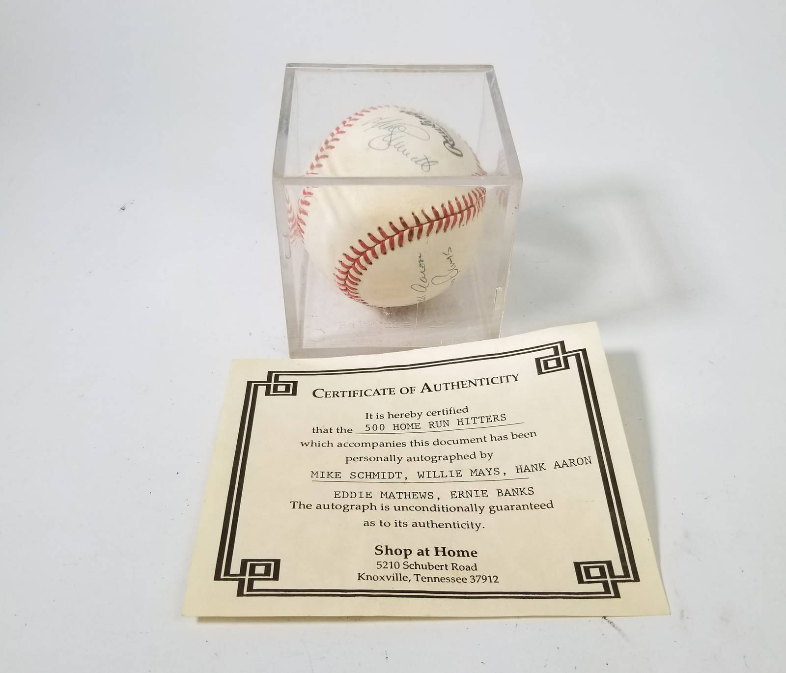 Signed Baseball Hank Aaron, Mike Schmidt, Willie Mays, Eddie Mathews ...