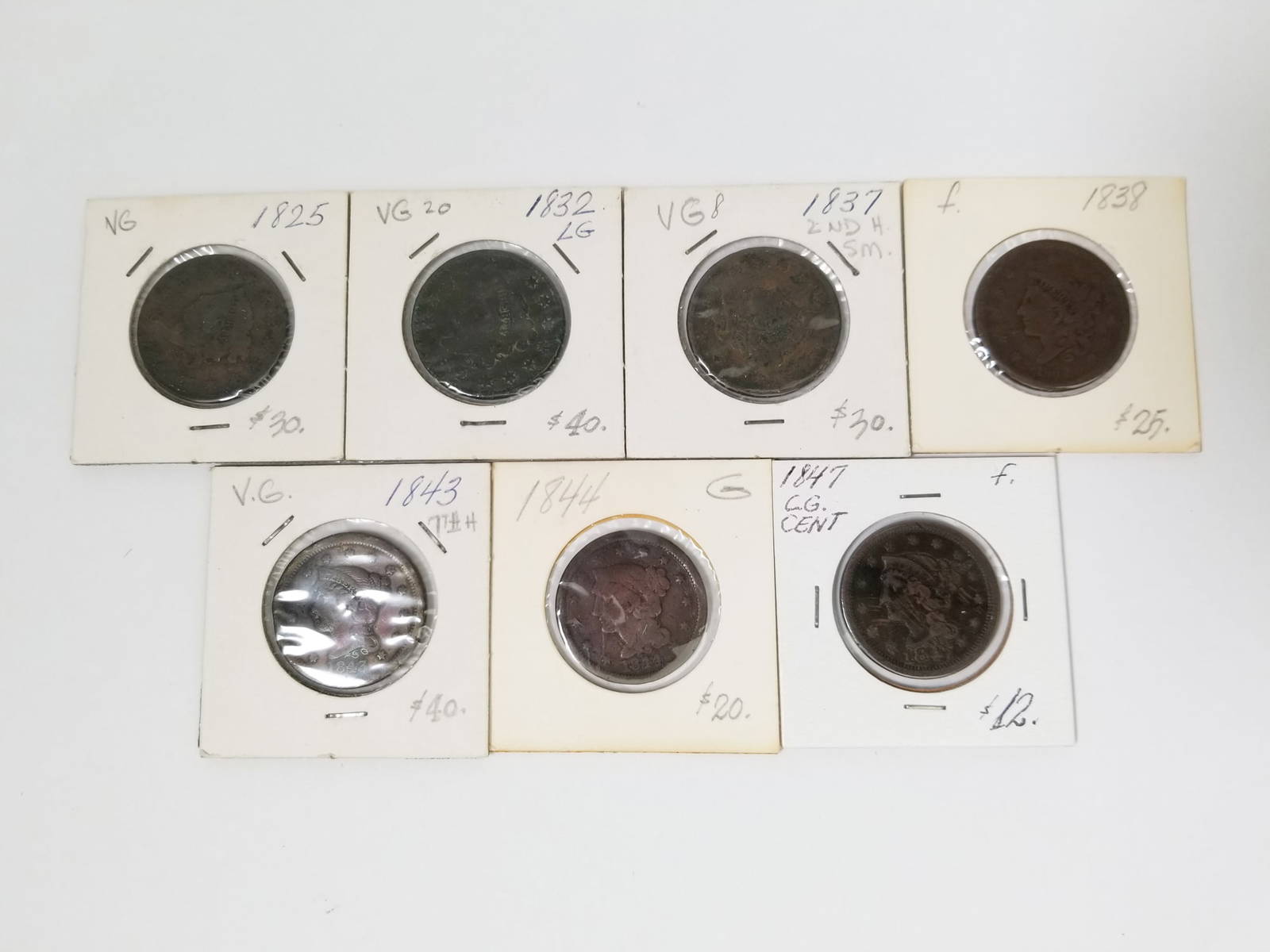Seven Large Cents Auction