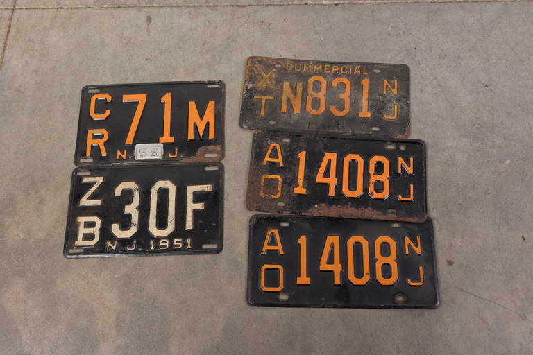 Five Vintage & Antique New Jersey License Plates