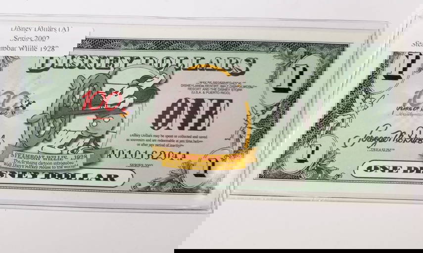 Disney Dollar Series 2002a Steamboat Willie 1928 Unc