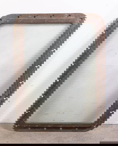 Antique Salvaged Solid Brass Rectangular Ships Porthole