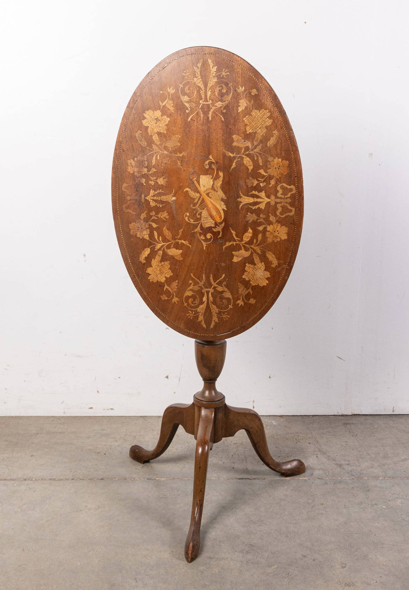 Antique Marquetry Flip Top Table Auction