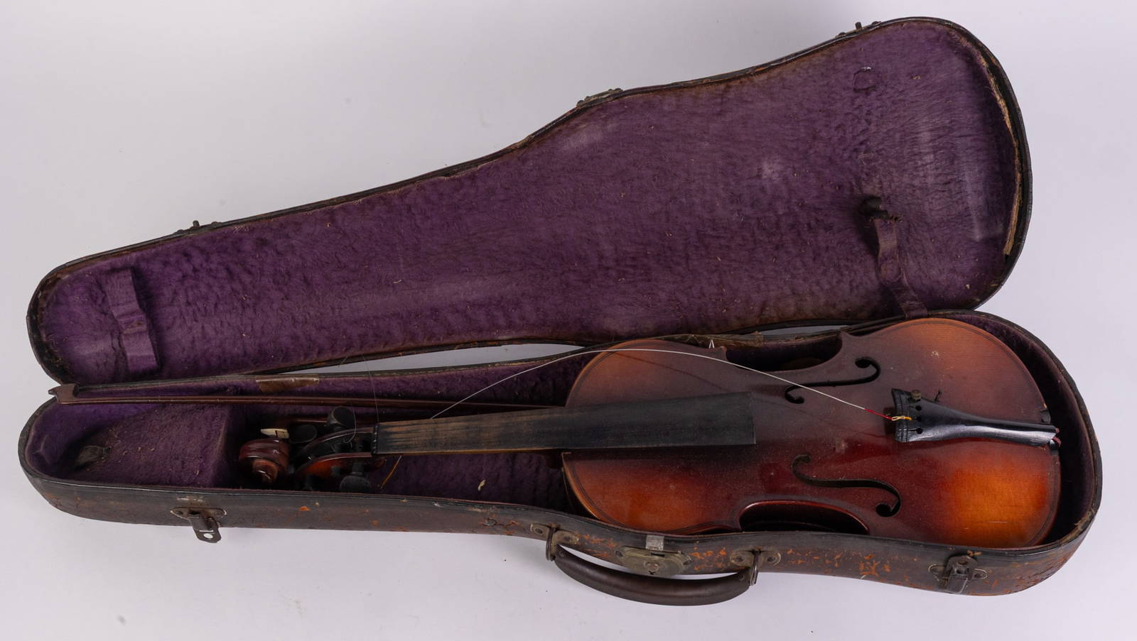 Vintage Stradivarius Copy Violin In Case Auction