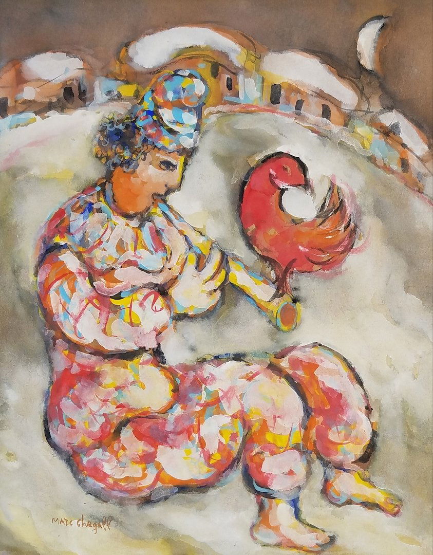 Signed Marc Chagall (Gouache on Paper)