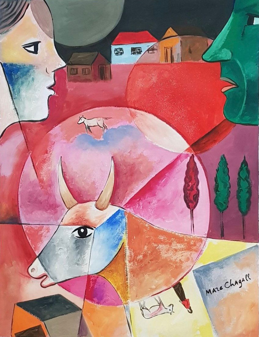 Marc Chagall (Gouache on Paper )