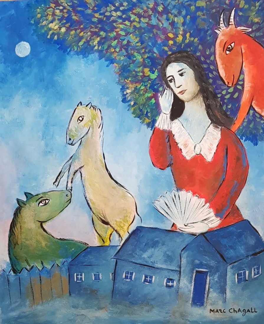 Marc Chagall (Gouache on Paper )