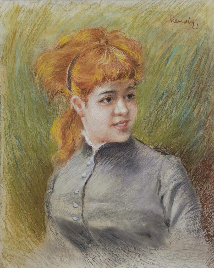 Pierre Auguste Renoir French (pastel On Paper Drawing) Style Of