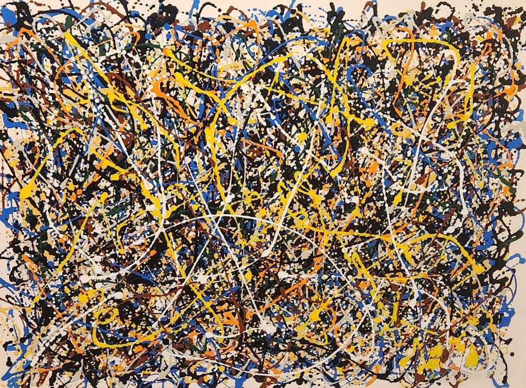 Jackson Pollock American 1912 1956 (yellow Blue And Orange Oil On ...
