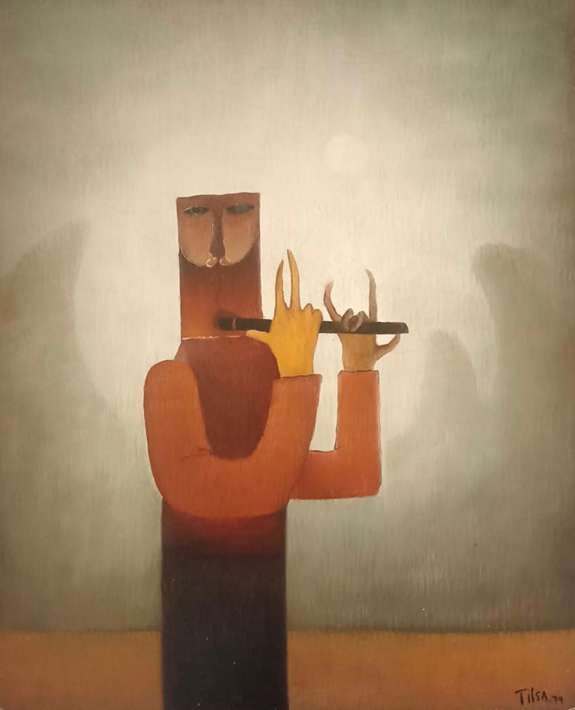Tilsa Tsuchiya Peruvian 1928 - 1984 ( Musico Andino Oil On Canvas ...