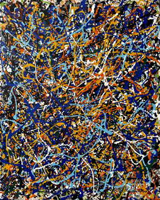 Jackson Pollock American 1912 1956 (yellow Blue And Orange Oil On ...