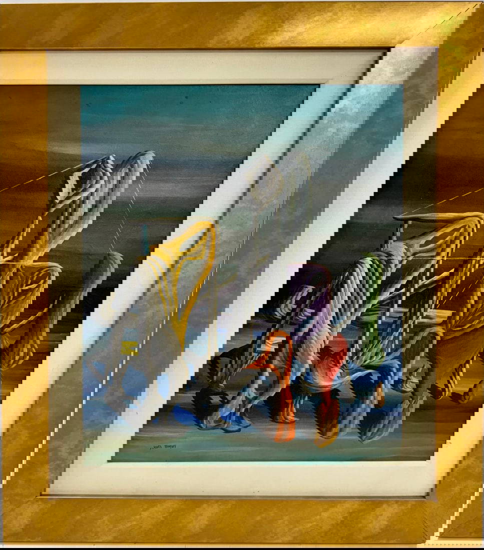 Yves Tanguy French 1900-1955 Oil On Canvas Painting In The Style Of ...