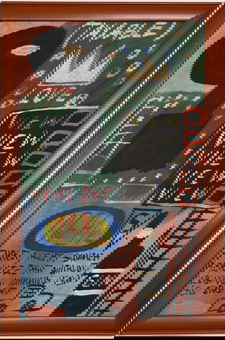 Jean Michel Basquiat Abstract In The Style Of. Andy Warhol And Haring ...