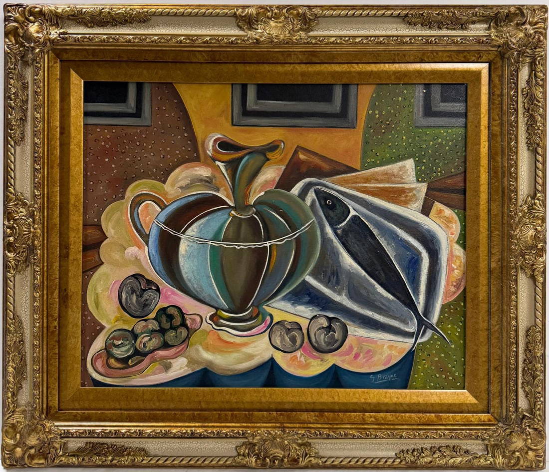 Georges Braque French 1882-1963 Gouache On Paper Painting In The Style ...