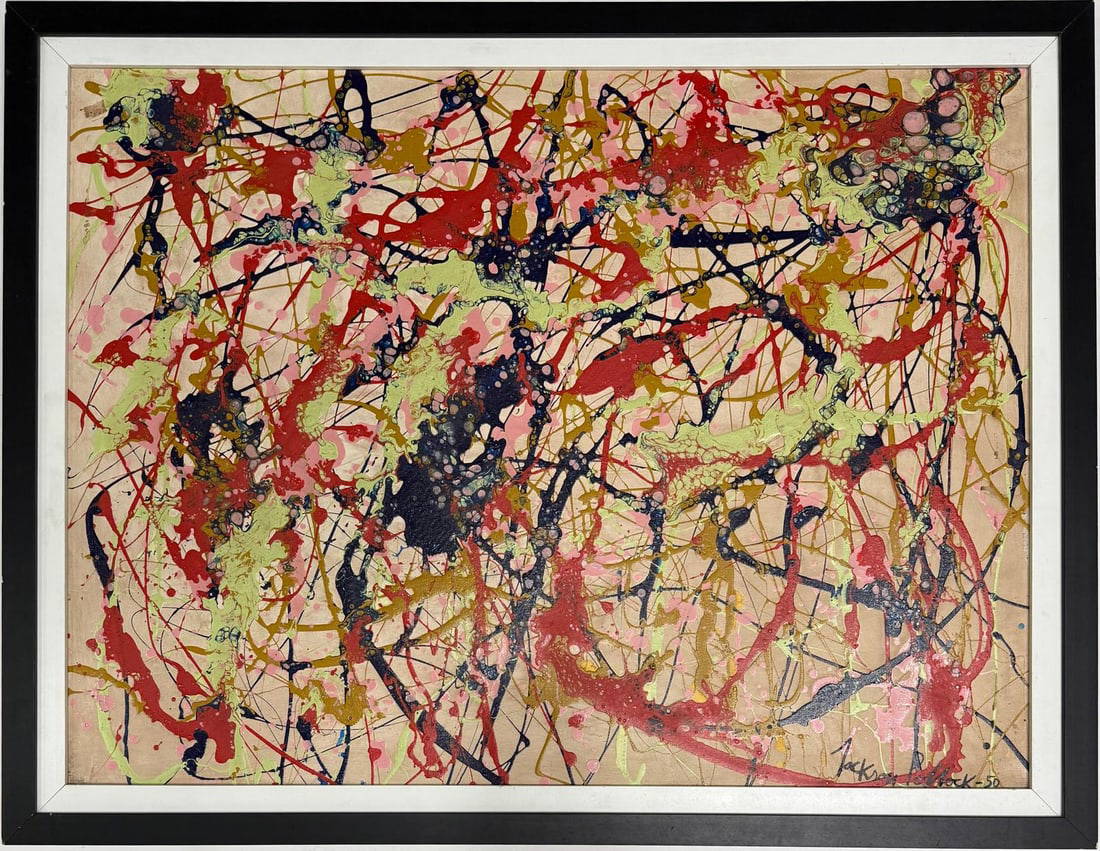 Jackson Pollock American Oil On Canvas Painting In The Style Of. Rothko ...