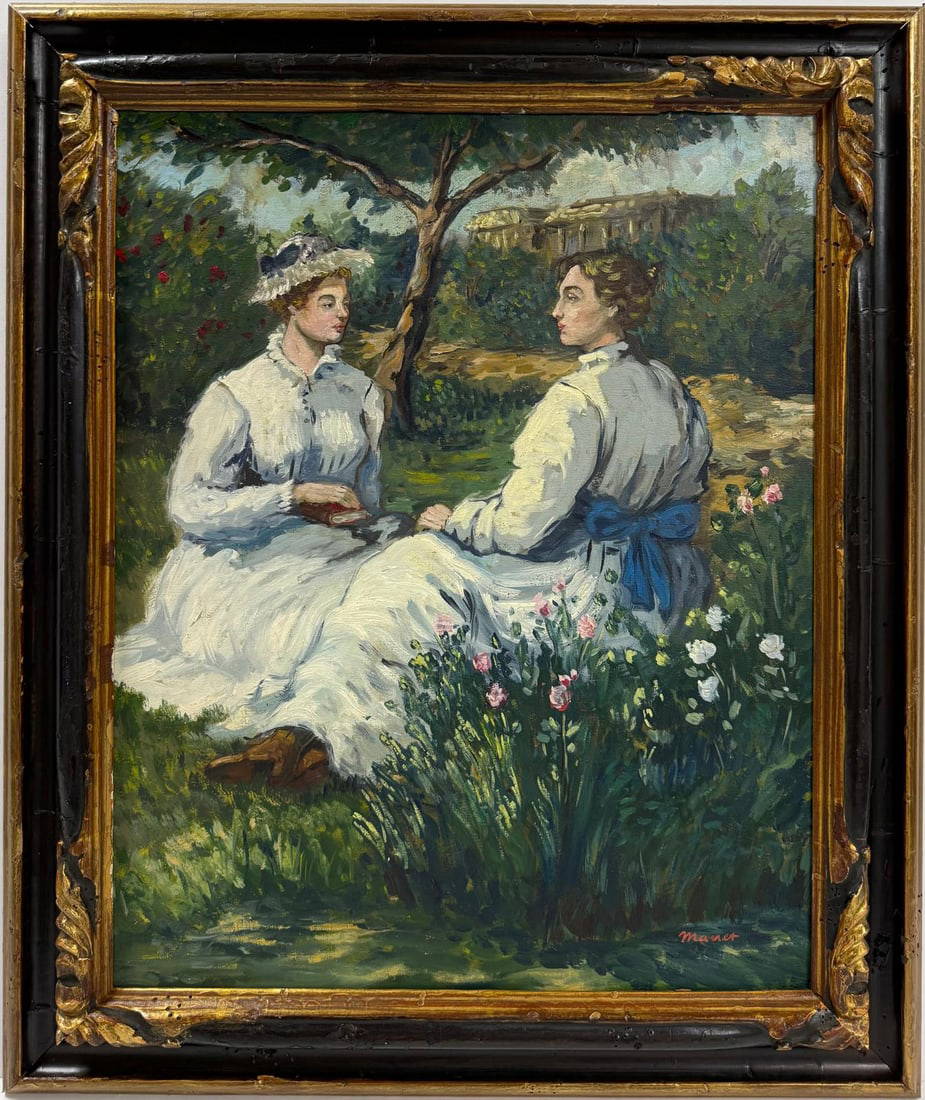 Edouard Manet French Oil On Canvas In The Style Of. Renoir, Manet ...