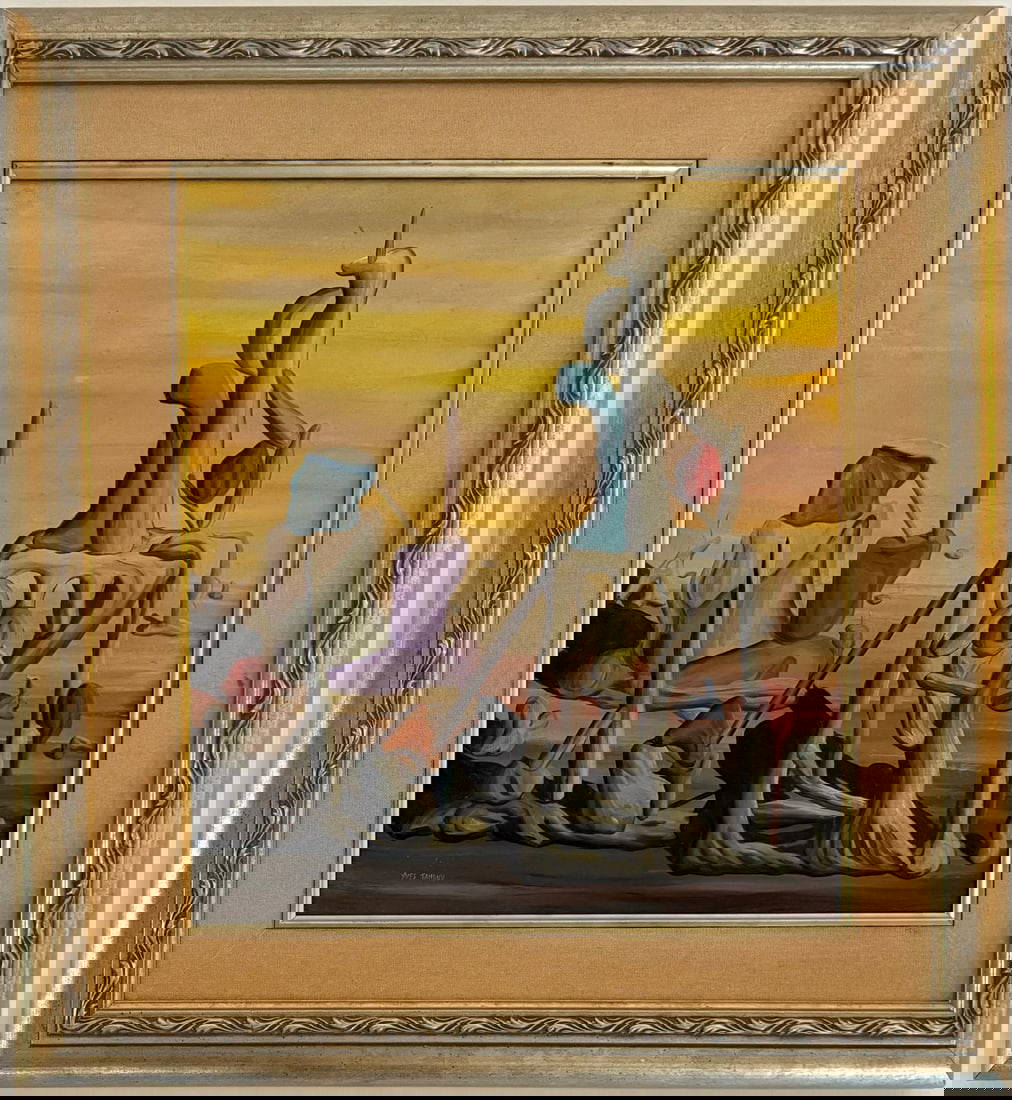 Yves Tanguy French 1900-1955 Oil On Canvas Painting In The Style Of ...