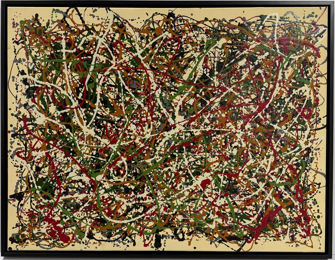 Jackson Pollock American Oil On Canvas Painting In The Style Of. Rothko ...