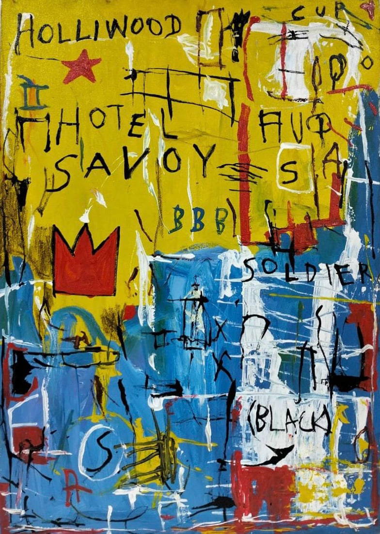 Jean Michel Basquiat Abstract In The Style Of. Warhol, Haring ...