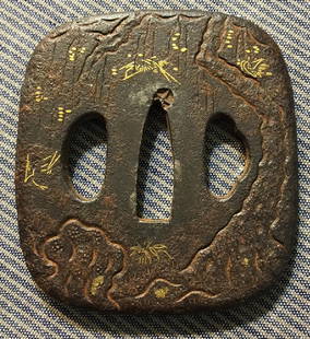 Antique Japanese Samurai Wakizashi Sword Inlay Gold Work