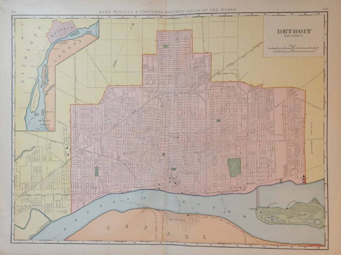 Map Of Detroit And Vicinity, 1898