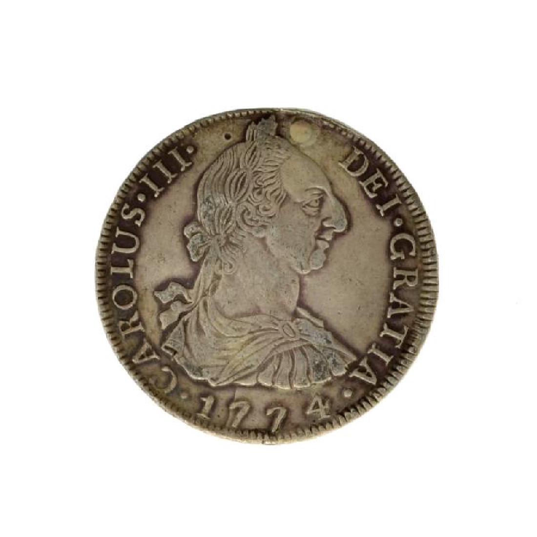 1774 Eight Reales American First Silver Dollar Coin