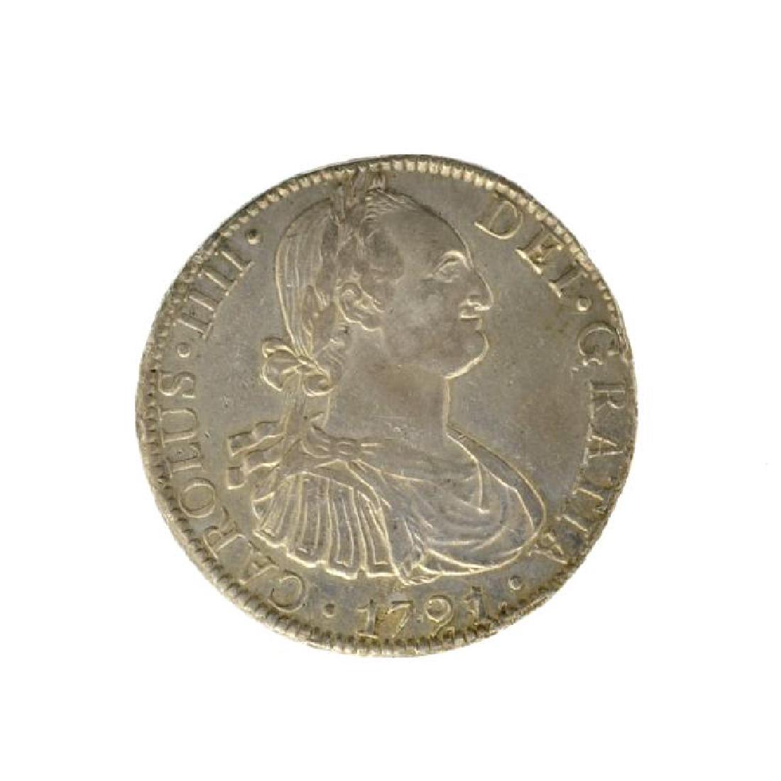 1791 Eight Reales American First Silver Dollar Coin