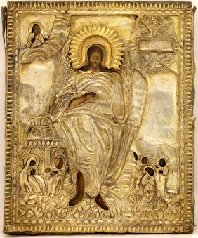 A RUSSIAN ICON OF ST. JOHN THE BAPTIST, S. USHAKOV : Lot 0003