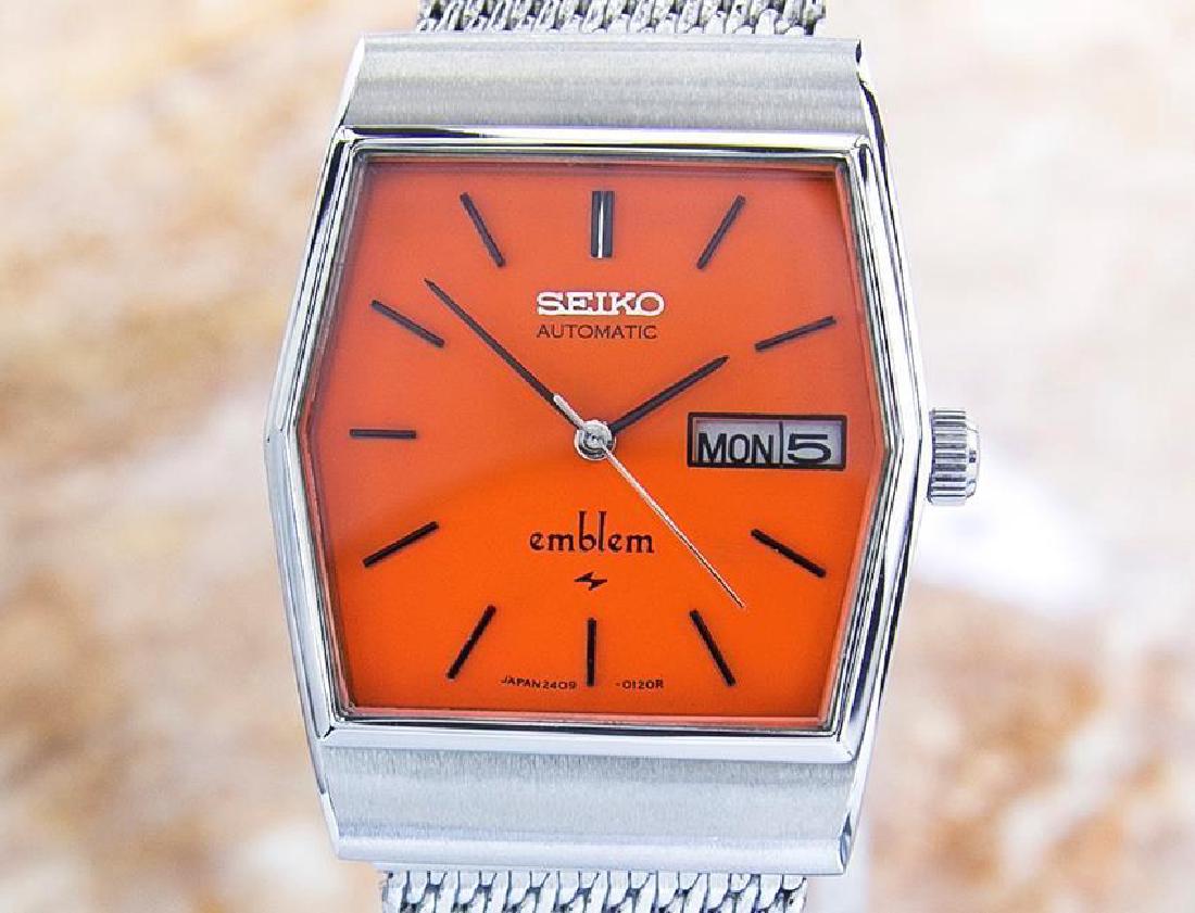 Vintage Seiko Emblem Stainless Steel Automatic Watch