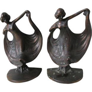 Knowledge Art Nouveau Lady Bookends