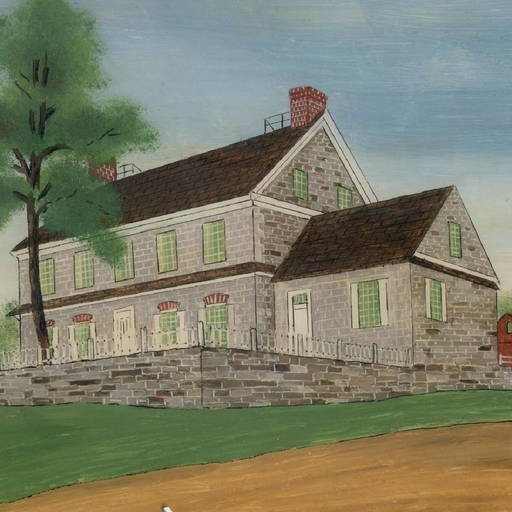 1952 Reverse Glass Painting By Ed Stang