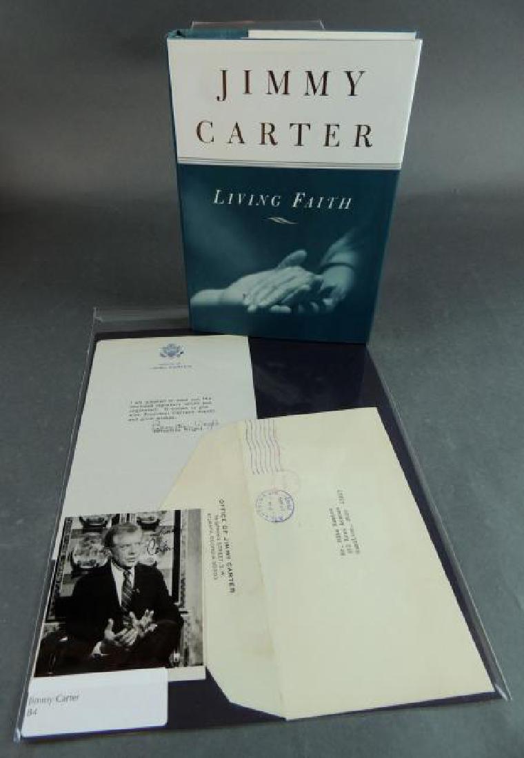 Jimmy Carter Signed Photo With Tls & Book