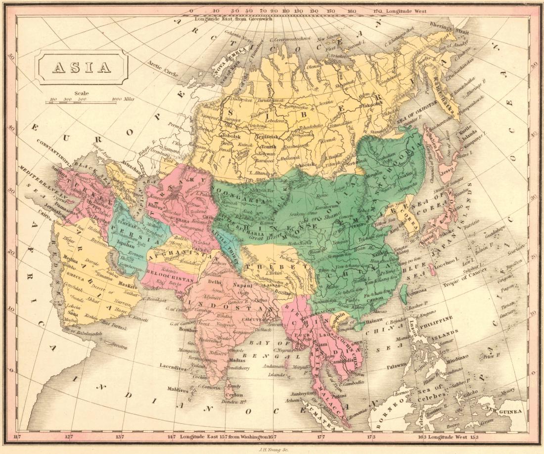 Malte Brun: Map Of Asia, 1830