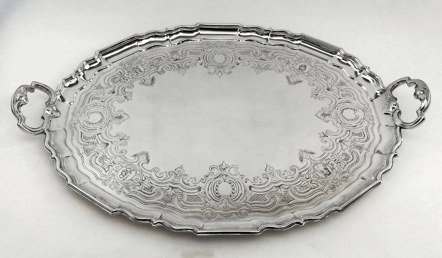 Victorian Robert Garrard Sterling Silver Tray, 1845