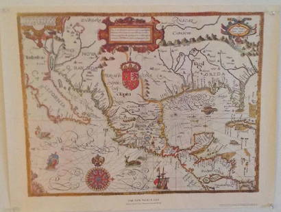 1600s Map Of The New World Drawn By Gabriel Tatton & Engraved By ...
