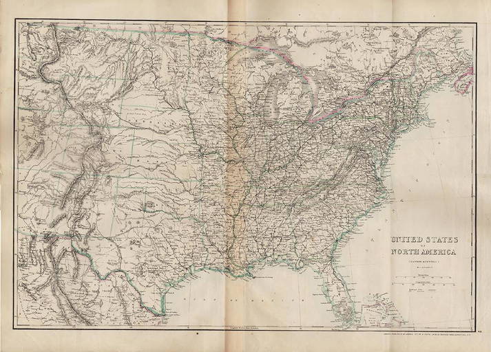 Ettling: Map Of United States Of North America, 1860