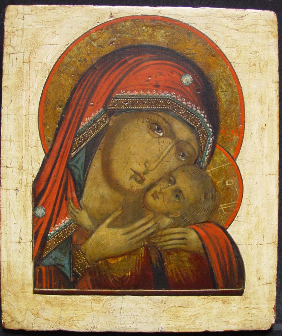Mother Of God Of Korsun Russian Icon, 18th C