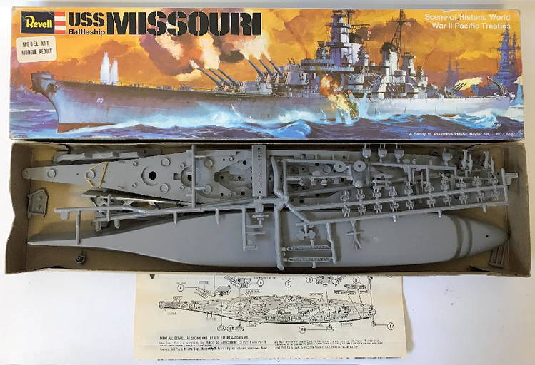 Vintage 1973 Revell Battleship Wwii Uss Missouri Kit
