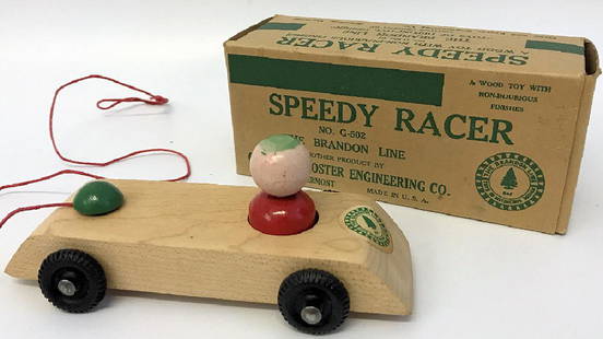 Vintage Wooden Speedy Racer #g 502 Wooden Race Car