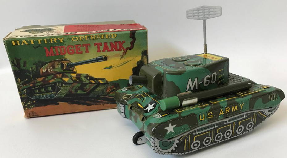 Vintage 1950's Alps Japan Midget Tank M 60 Us Army Toy