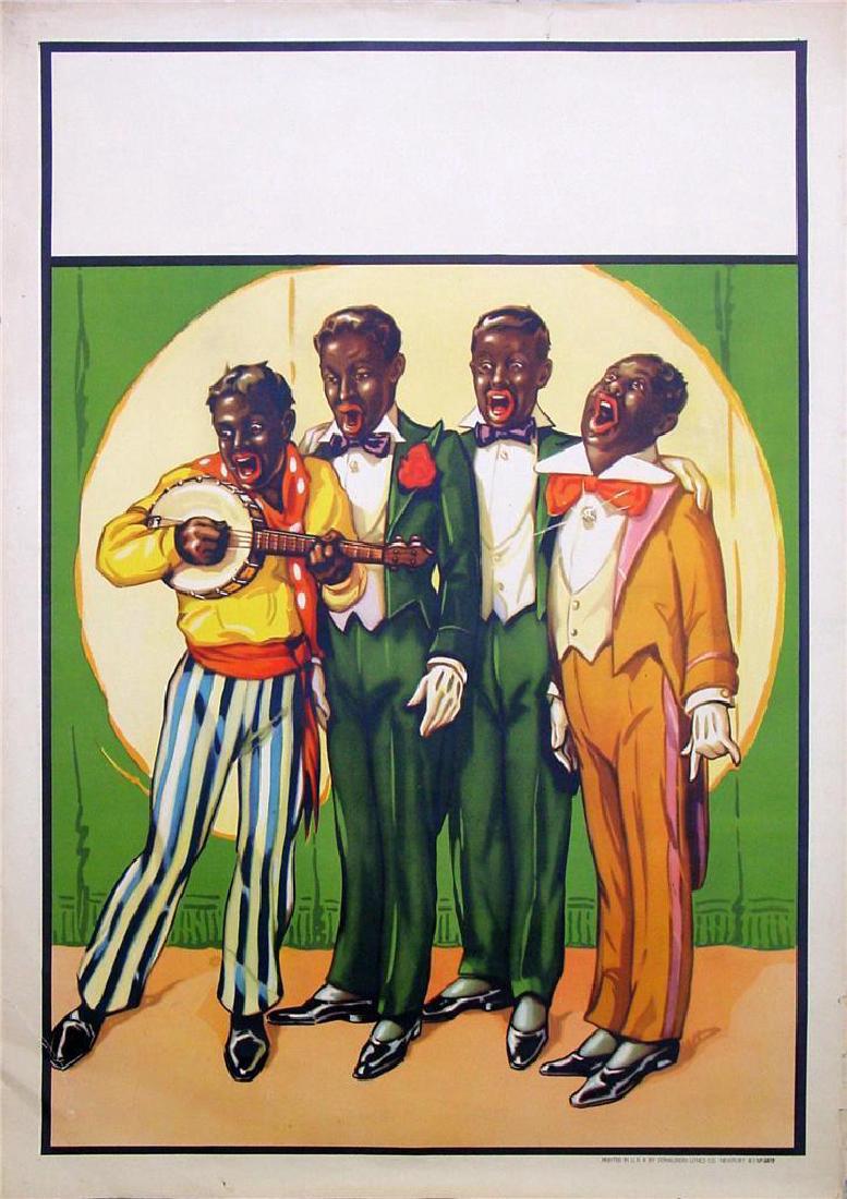 1900's Colorful Black Face Minstrel Poster By Donaldson