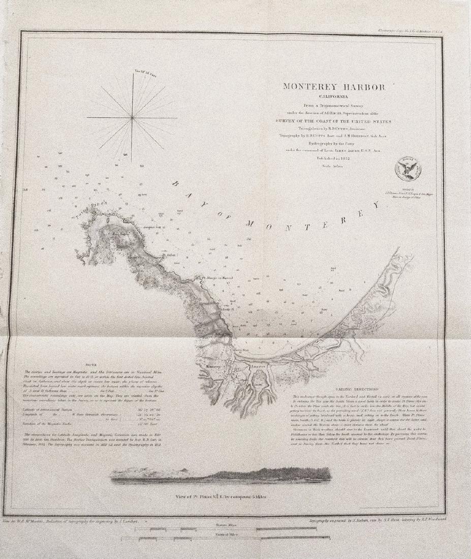 Nautical Chart And Coastal Map Of Monterey Bay, 1852