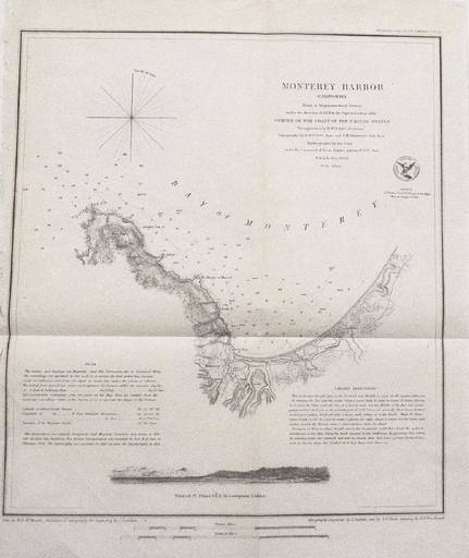 Nautical Chart And Coastal Map Of Monterey Bay, 1852