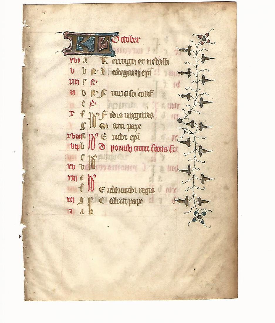 15th C Gold Leaf Illuminated Medieval Calendar - Jun 04, 2017 ...