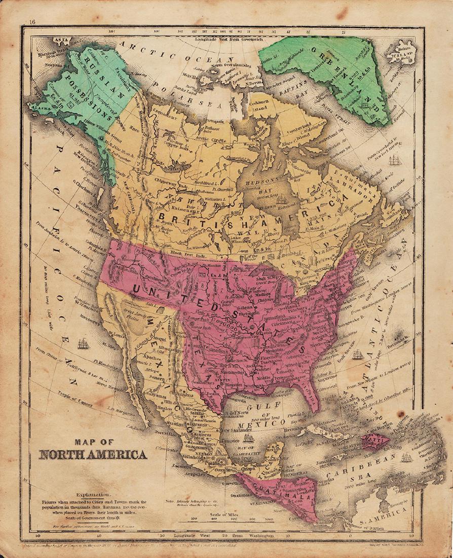 Burgess: Map of North America, 1839/1848