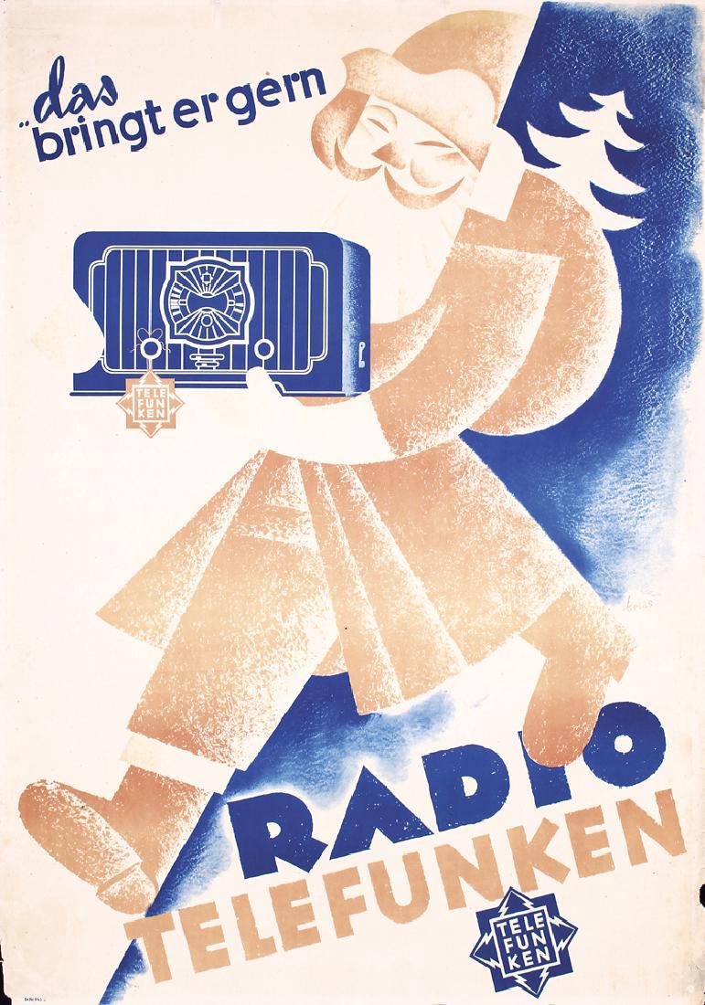 Vintage 1935 German Radio Telefunken Advertising Poster
