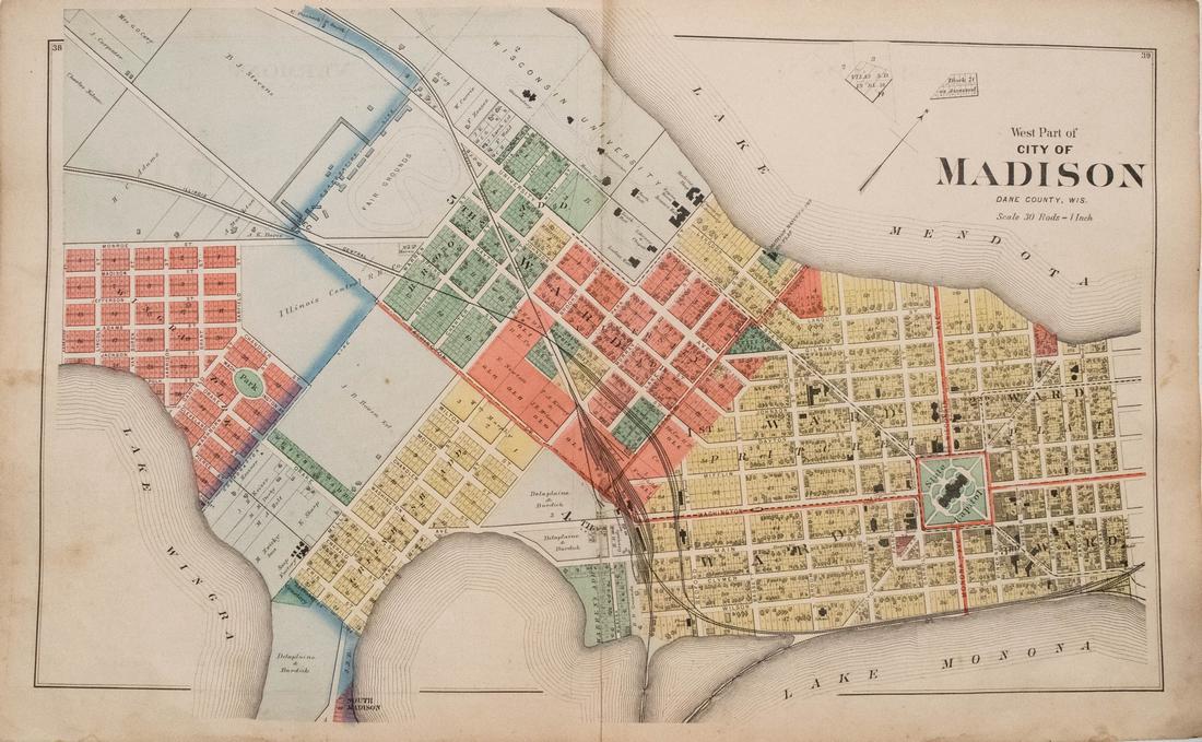Foote: Map Of Madison, Wisconsin, 1890